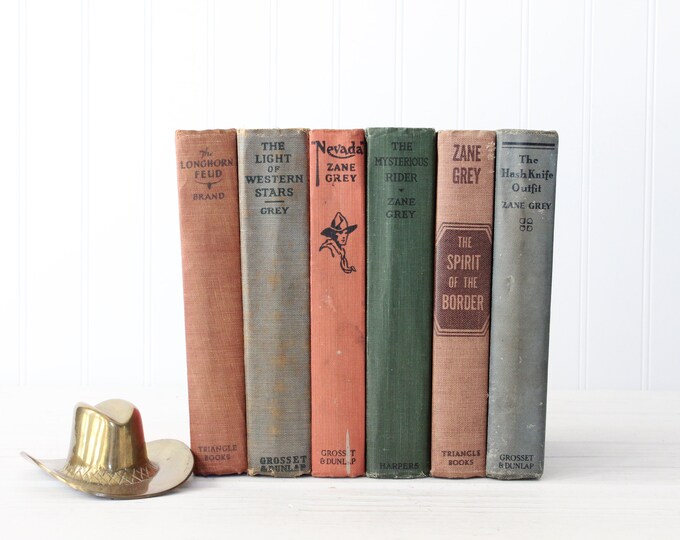 Vintage Cowboy Books, Western Book Set, Wild West Horses, Book Covers ...