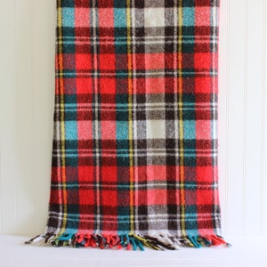 Vintage Plaid Wool Blanket, Red Throw Blanket, Camping Outdoors ...
