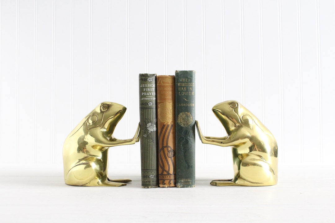Vintage Brass Frog Bookends, Lake House Decor, Mid Century, Boy's ...
