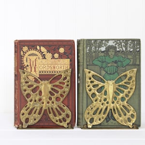 Vintage Brass Butterfly Bookends, Butterflies, Nursery Decor or Girl's ...
