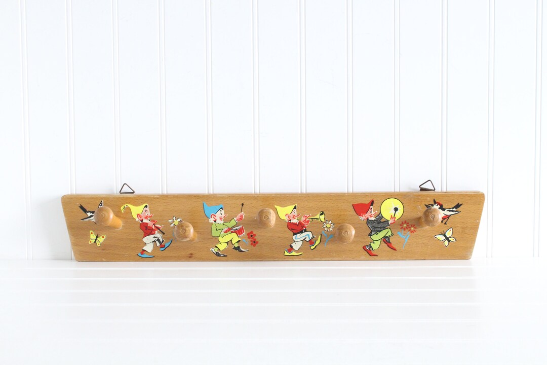 Vintage Coat Rack, Child's Coat Rack, Wooden Children's Coat Rack ...