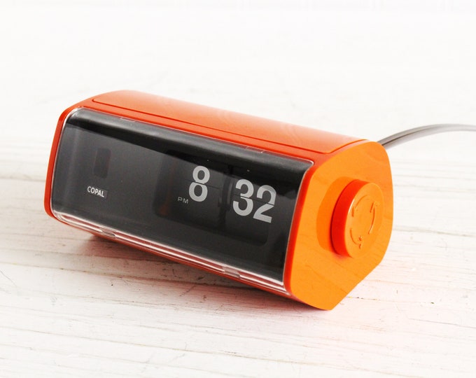 Vintage Orange Copal Flip Clock, Model 222, Clock With Backlight, Mid ...