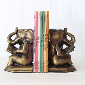 Brass Elephant Bookends, Elephant Reading Book, Beginning Reader ...