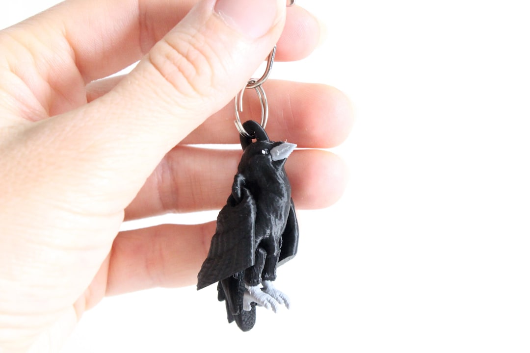 Raven Keychain - Bag Charms - Animal Keychain for Car Keys, Backpacks ...