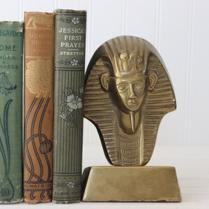 Vintage Brass King Tut Bookends, Egyptian Pharaoh - Etsy