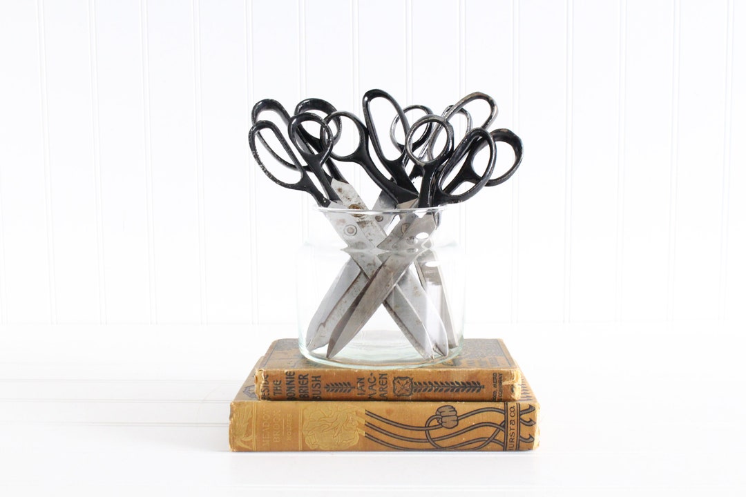 Vintage Black Metal Scissors, Collection of Industrial Scissors, Lot ...