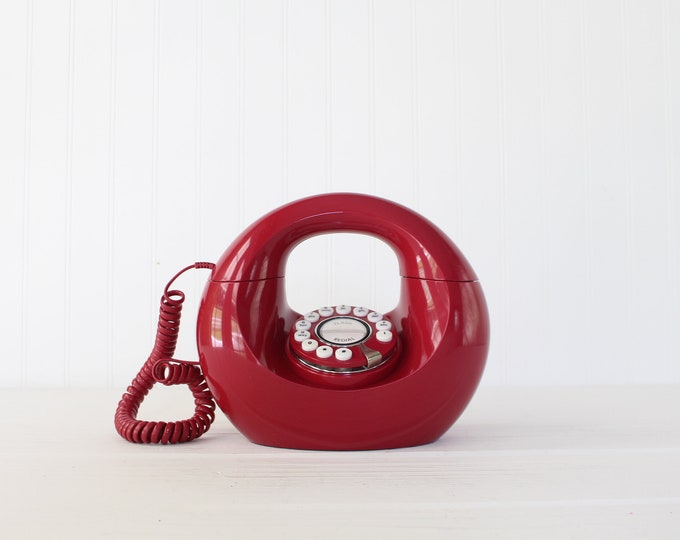 Vintage Red Donut Phone, Push Button Doughnut Telephone, Handbag Phone ...