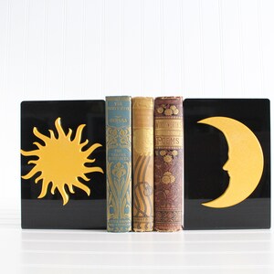 Sun and Moon Bookends Handmade Celestial Outerspace Space - Etsy
