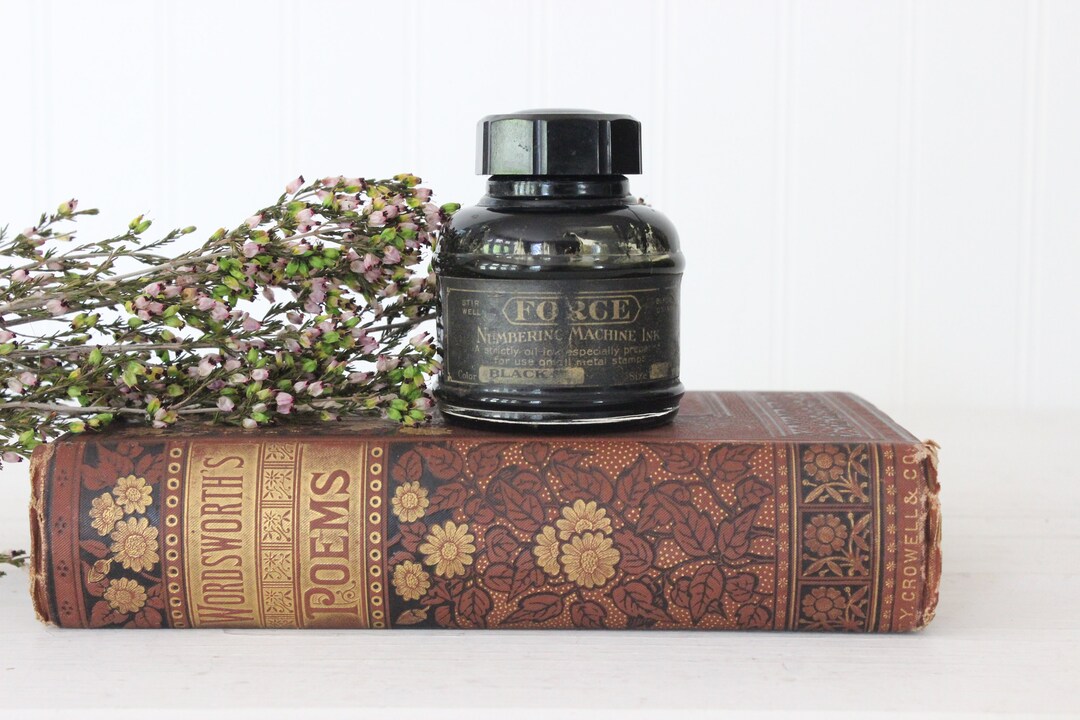 Vintage Ink Bottle, Glass Numbering Machine Ink by Forge, for Use With ...