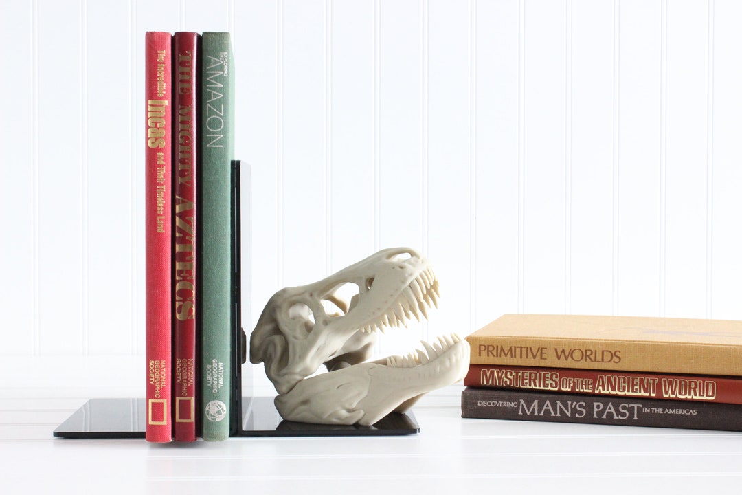 Dinosaur Bookend, T-rex Skull, Tyrannosaurus Rex, Bookshelf Decor ...