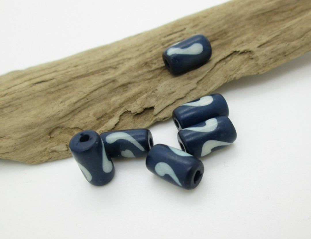 Dark Blue Bone Tube Bead, Tribal Bone Bead, Ethnic Blue Bead, Blue Bone Bead, 13x7mm 10 - Etsy