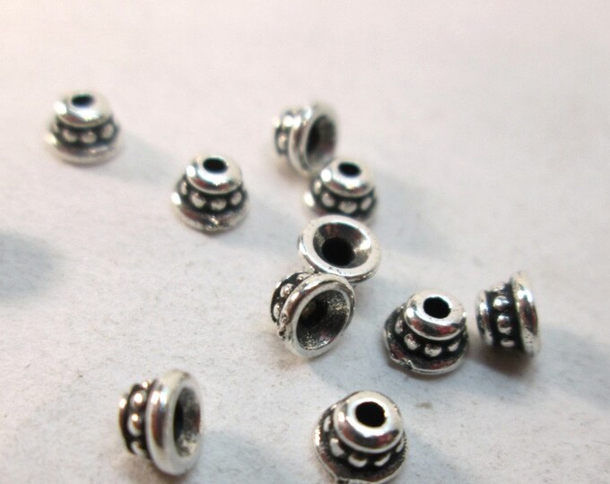 Tiny Pewter Silver Bead Cap, 4mm Bead Cap, Tierracast Bead Cap, Small ...