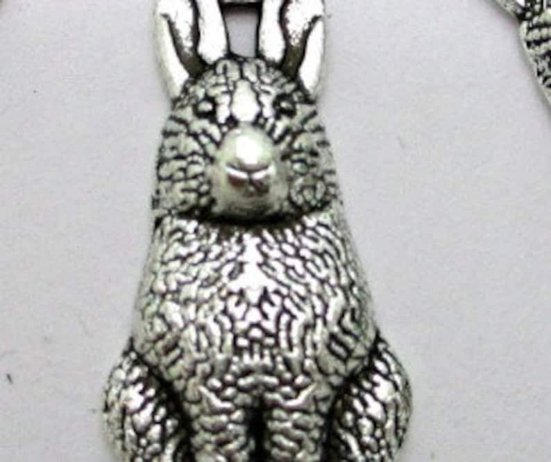 Rabbit Charm Bunny Charm English Hare Pendant Silver Rabbit - Etsy