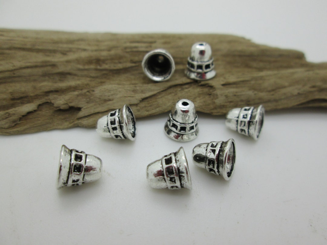 Rustic Silver Pewter Bead Cap, 8x7mm, (10) - Etsy