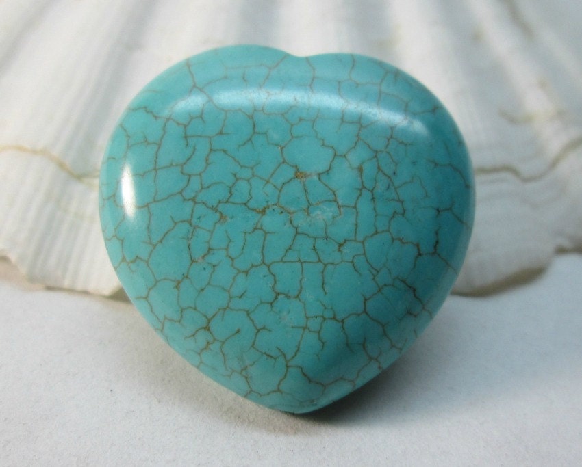 Colgante de corazón de magnesita azul turquesa 30 mm - Etsy España