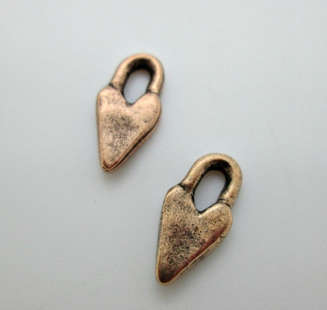 Antiqued Copper Rustic Heart Charm, Nunn Designs Copper Heart, 14.3x7 ...