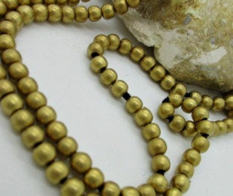 Brass Round Bead, Small Brass Spacer Bead, African Brass Bead, Ethnic ...