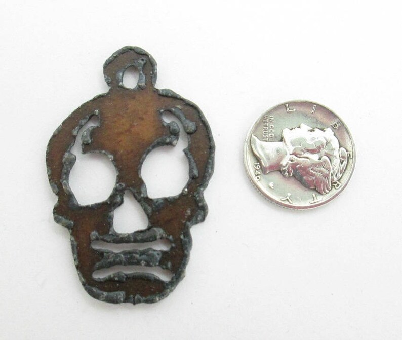 Rustic Rusty Skull Pendant Handmade Sugar Skull Halloween - Etsy