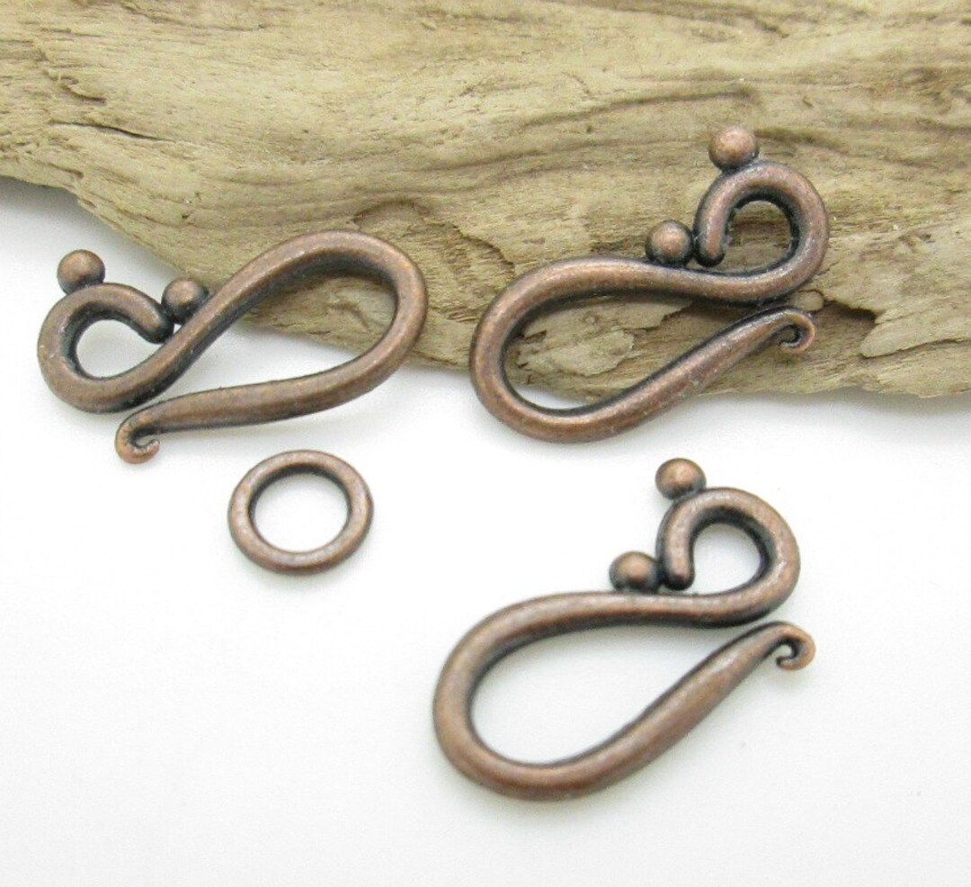 Antiqued Copper S-clasp, Rustic Clasp, Necklace Clasp 12x20.5mm (5) - Etsy