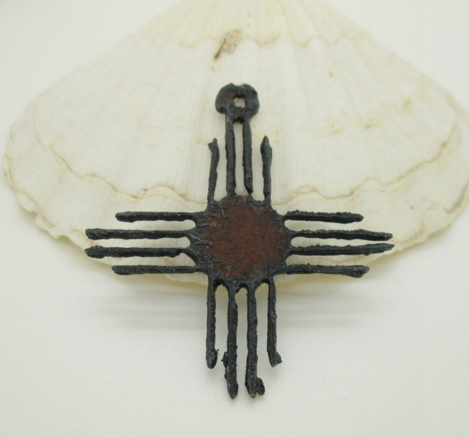 Rustic Zuni Sun Pendant Iron Sun Pendant Zia Sun Hopi Sun - Etsy
