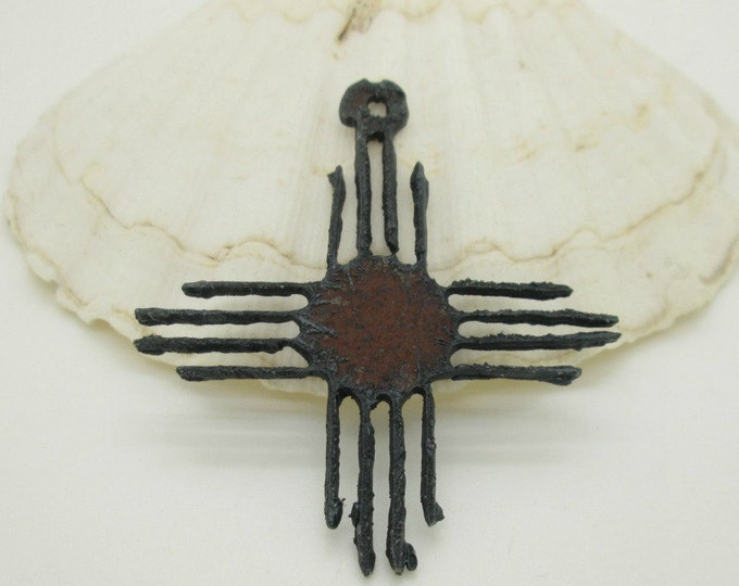 Rustic Zuni Sun Pendant Iron Sun Pendant Zia Sun Hopi Sun - Etsy