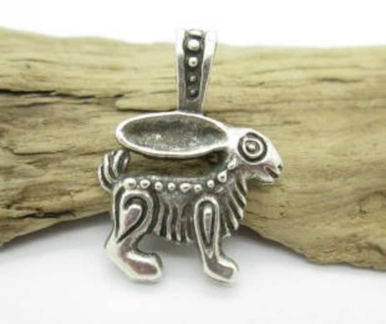 Tribal Rabbit Pendant, Pewter Rabbit Pendant, Mykonos Rabbit, Boho ...
