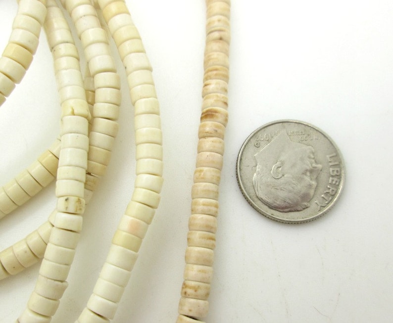 Natural White Stone Heishi Beads, White Magnesite Bead, 4x2mm (1 Strand ...