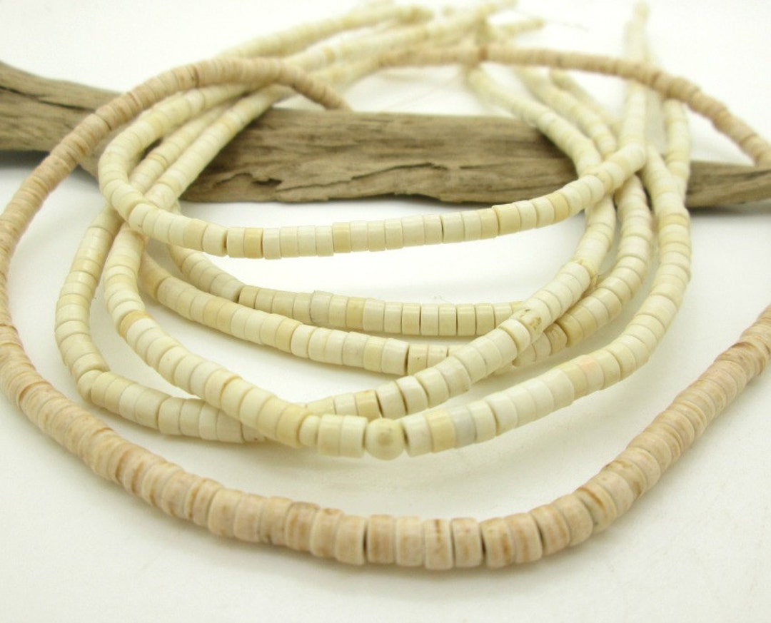 Natural White Stone Heishi Beads, White Magnesite Bead, 4x2mm (1 Strand ...