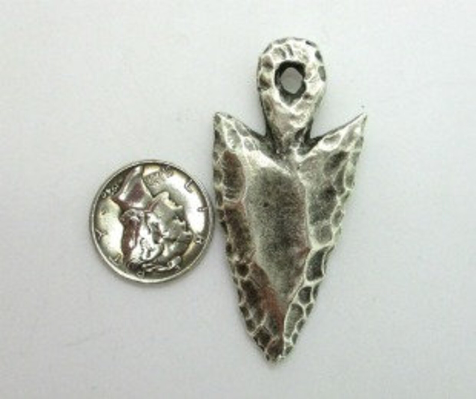 Rustic Silver Arrowhead Pendant Pewter Arrowhead Tribal - Etsy