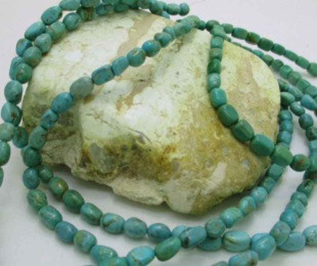 Chinese Turquoise Rounded Tube Beads, Genuine Turquoise Bead, Old Stock ...
