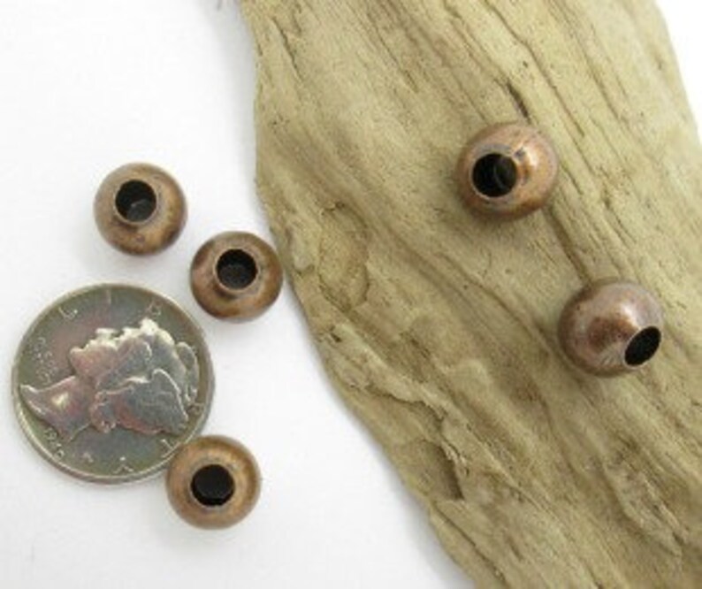 Round Copper Spacer Beads Antiqued Copper Bead 8mm Round | Etsy