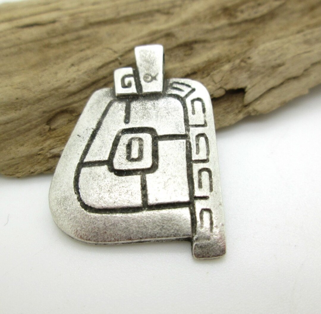 Pewter Shield Pendant, Silver Greek Pendant, Mykonos Pendant, 25x20mm ...