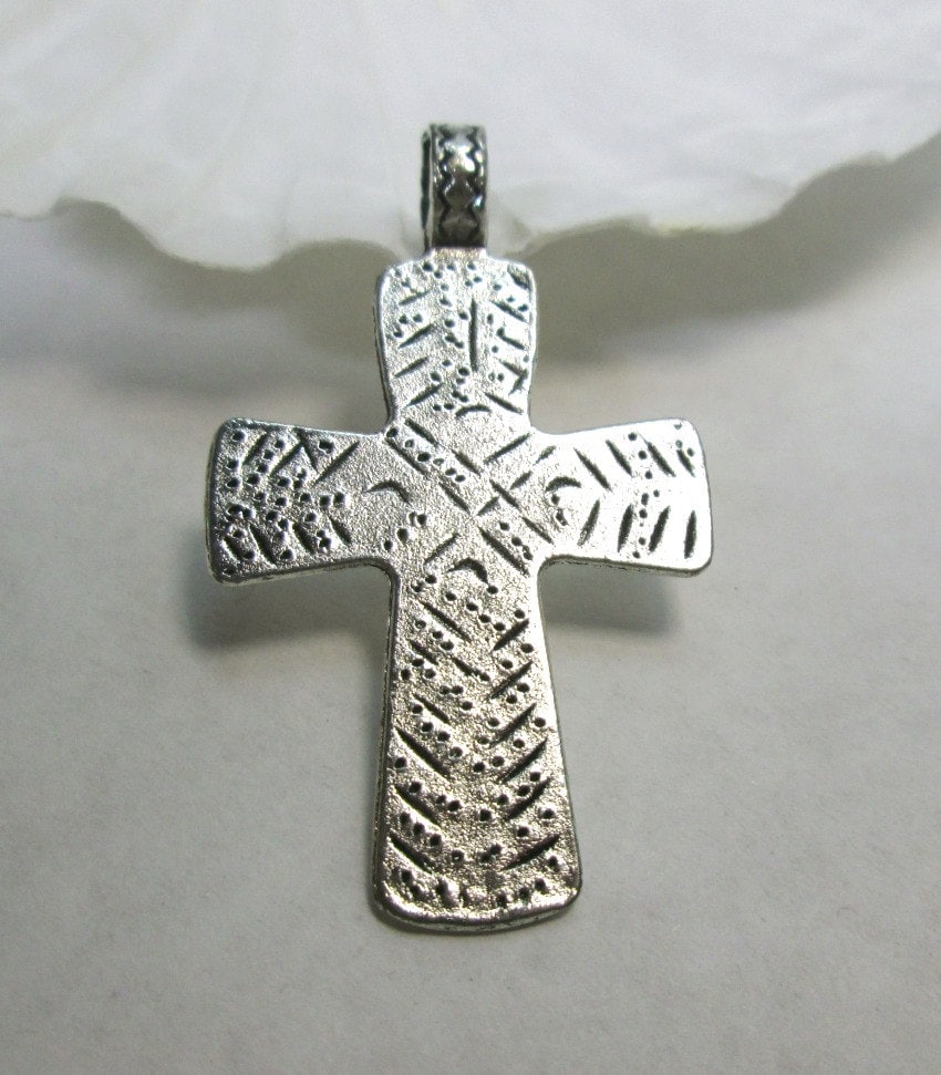 Southwest Pewter Silver Cross Pendant - Etsy