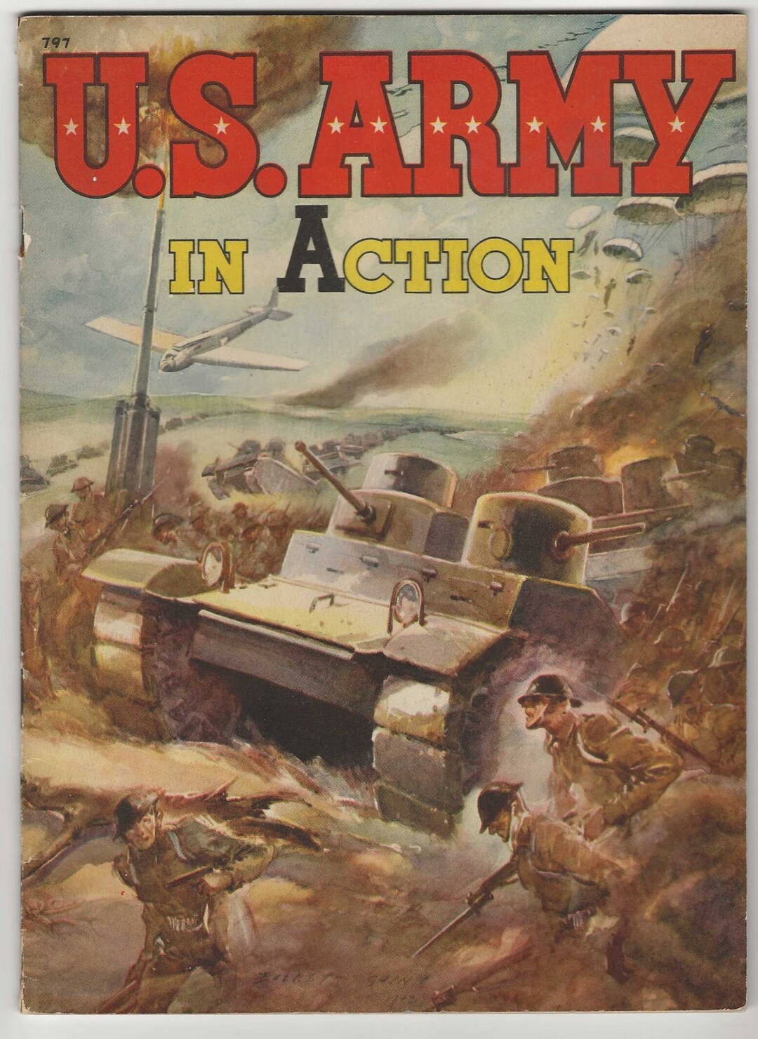 U.S. Army in Action, Softcover Booklet. FN (6.0). 1942. Whitman ...