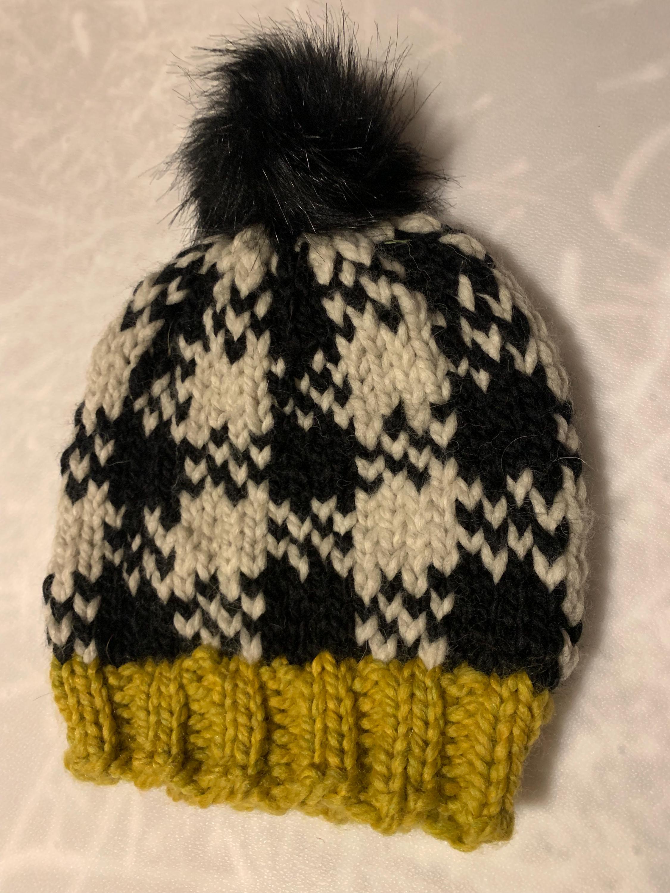 Checkered Knit Hat - Etsy