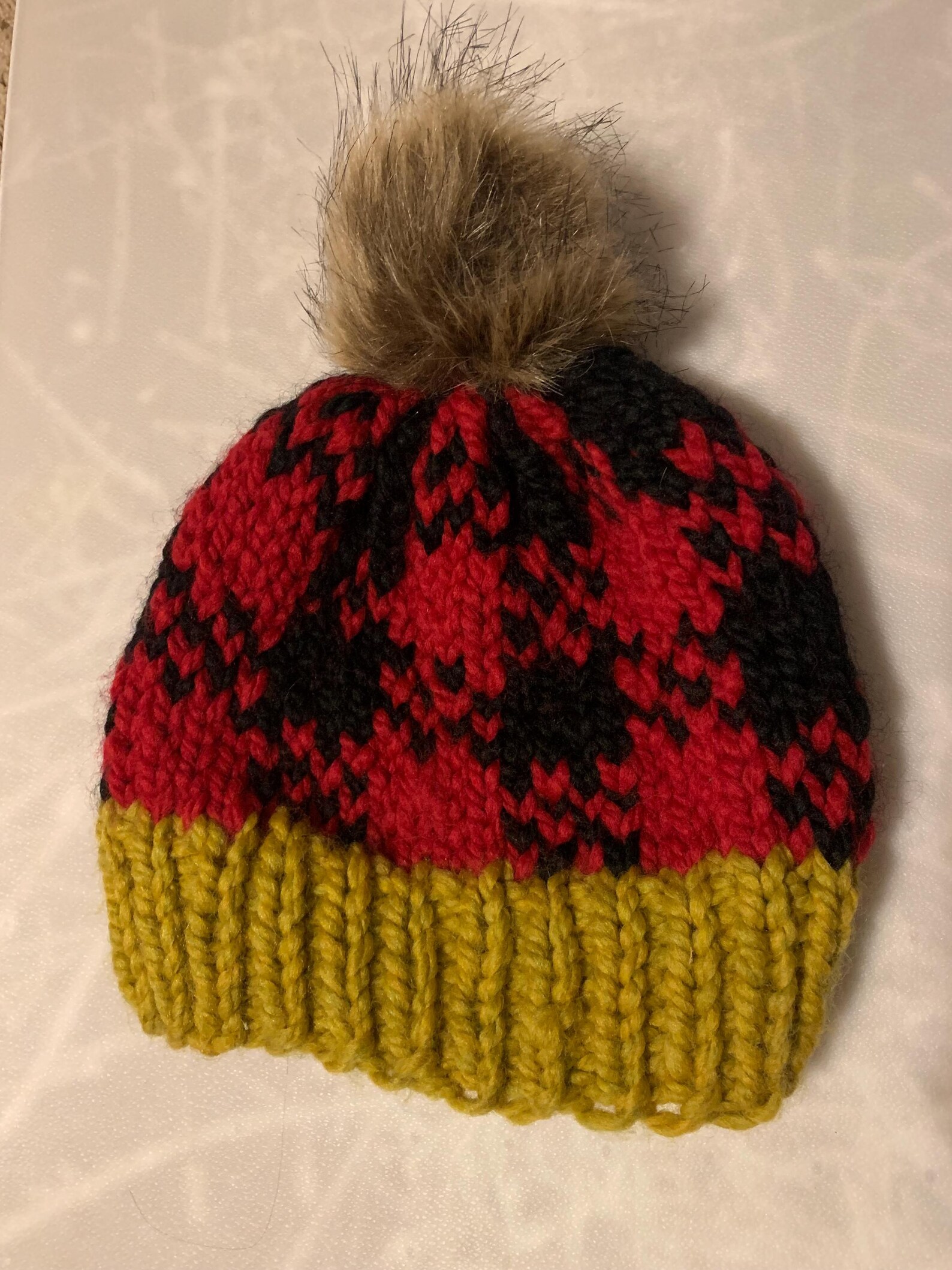 Knit Checkered Hat - Etsy