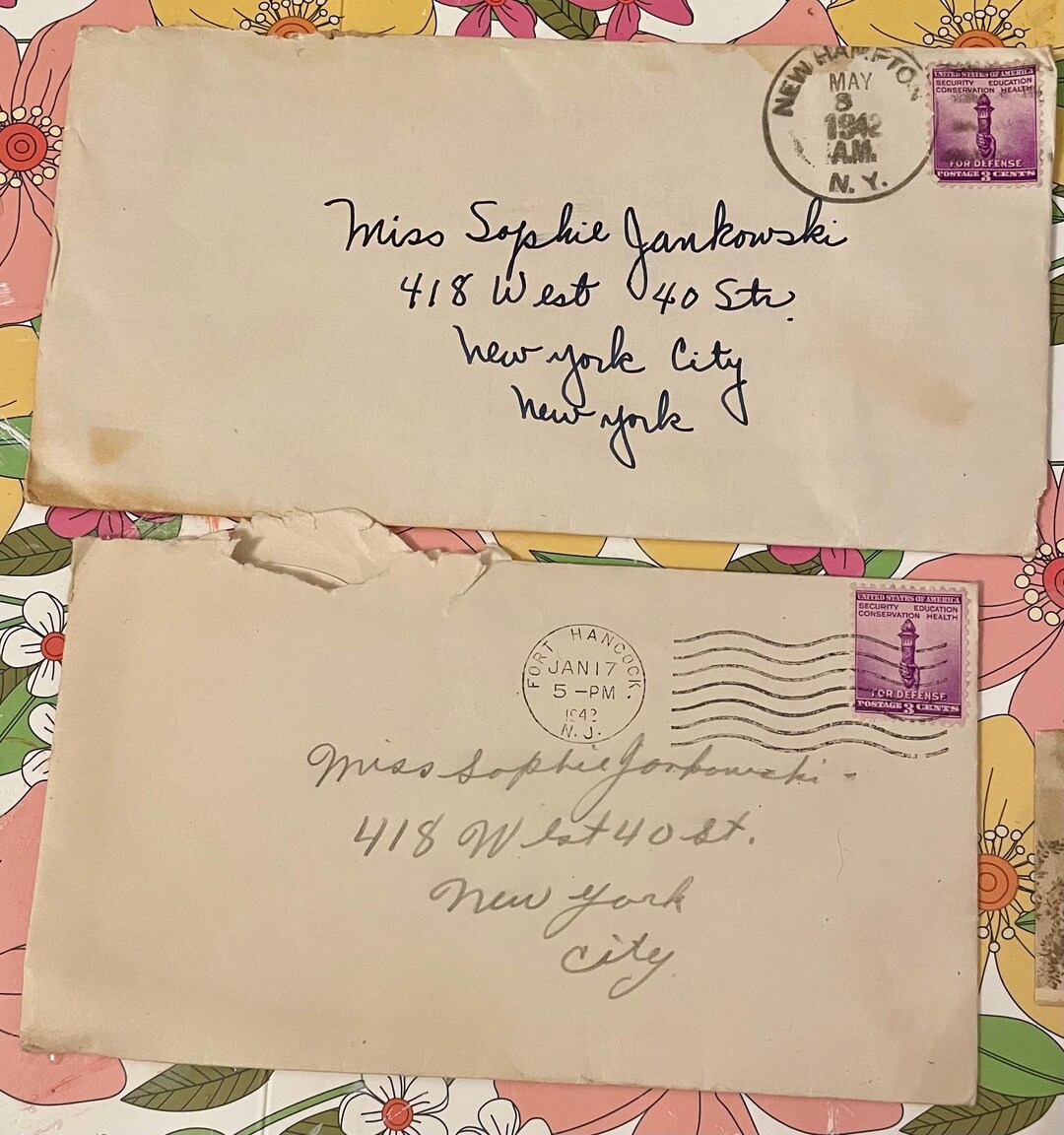 2 WWII Era Letters One Love Letter One a Soldier Writing Home to Sister ...