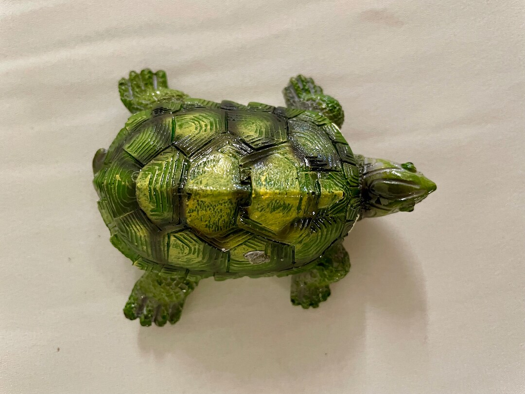 Small Green Turtle Tortoise Figure for Fairy Gardens Terrariums Larger ...