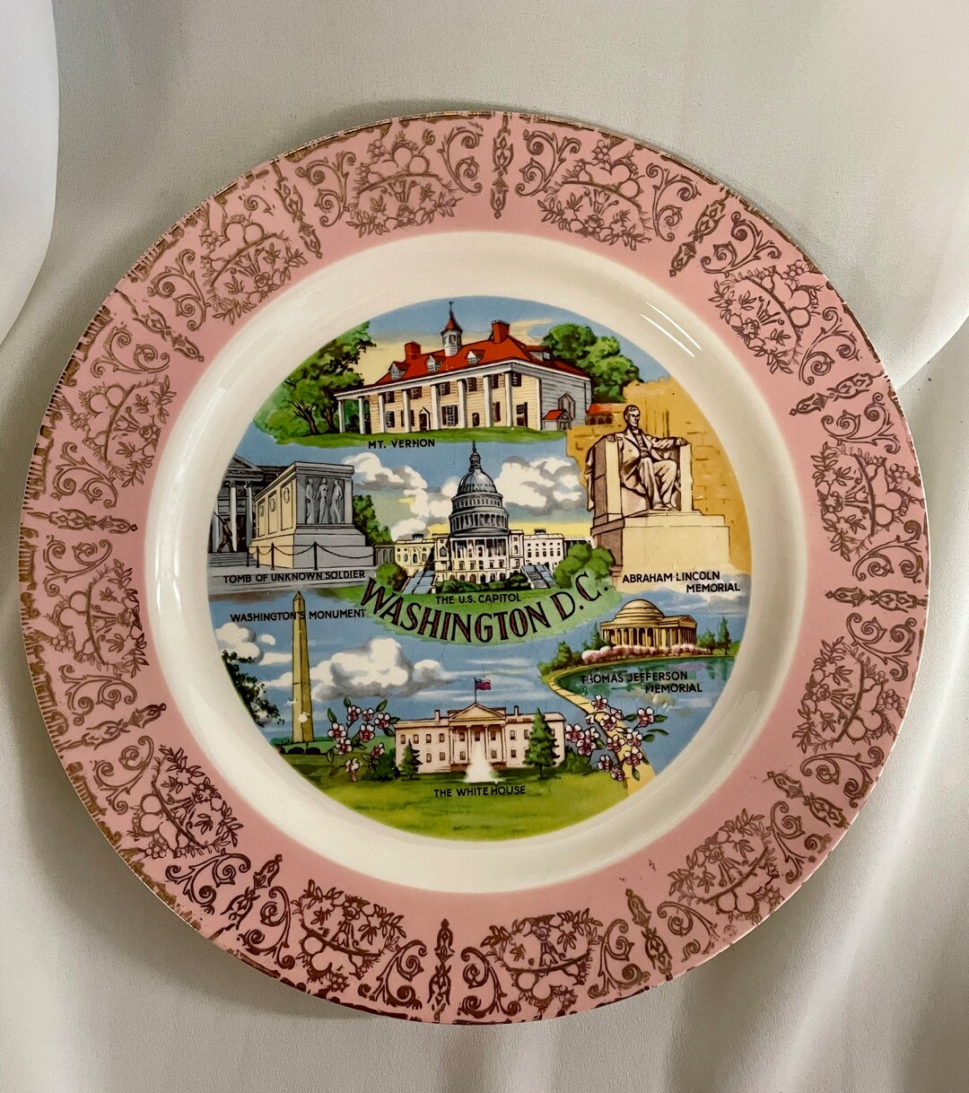 Vintage Souvenir Plate Washington DC Homer Laughlin China Ceramic ...