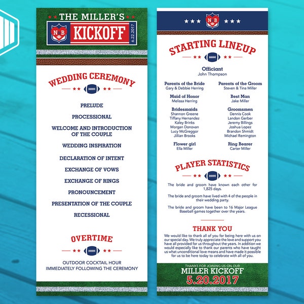 Football Program Template - Etsy