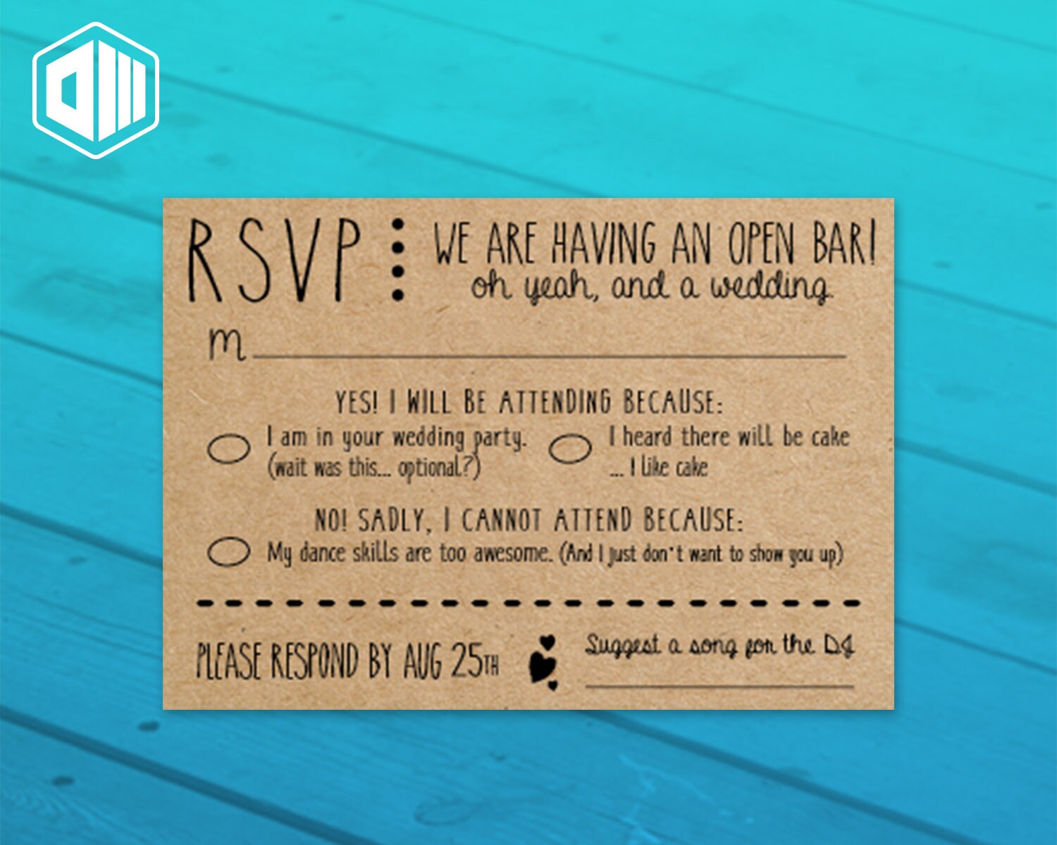 Printable Wedding Invitation Suite / Brown Craft Paper Wedding Invite ...