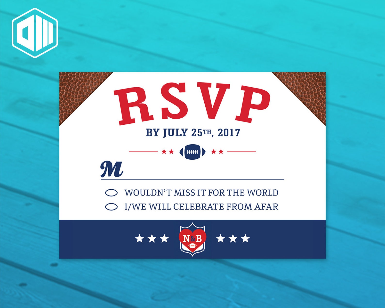 Printable Wedding Invitation Suite / Football Wedding Invite Set ...