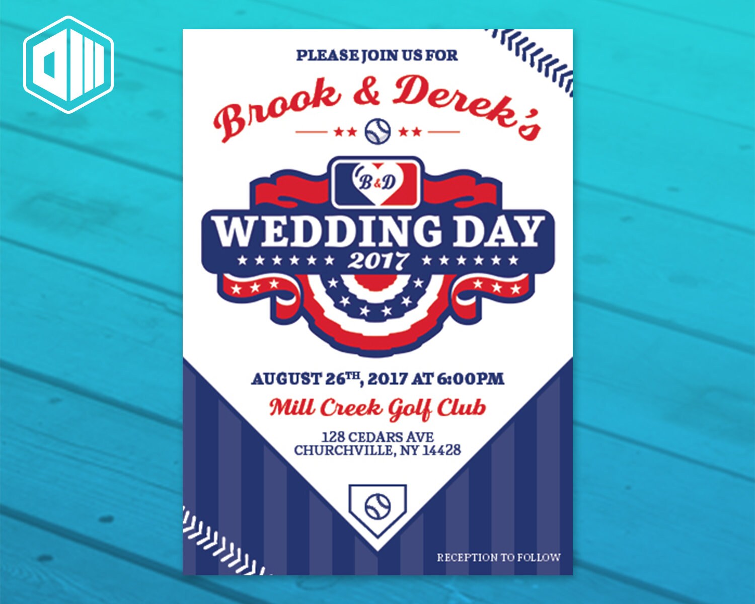 Printable Wedding Invitation Suite / Baseball Wedding Invite Set ...