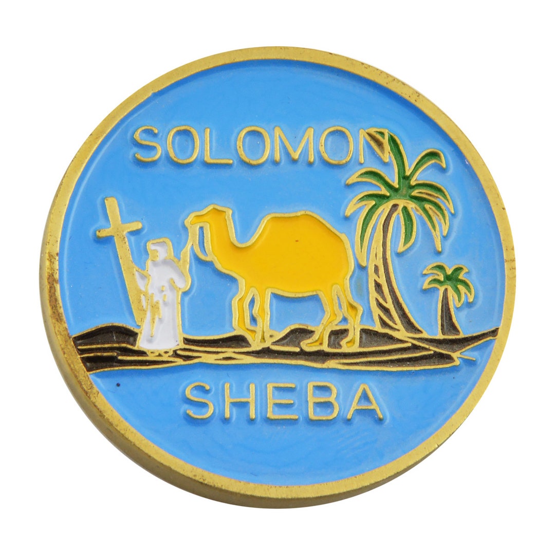 Solomon Sheba Masonic Coin blue & Gold1 1/2 Diameter TME-GIF-C-00017 - Etsy