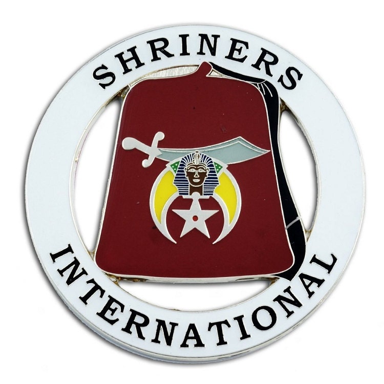 Shriners International Fez Round Masonic Auto Emblem White | Etsy
