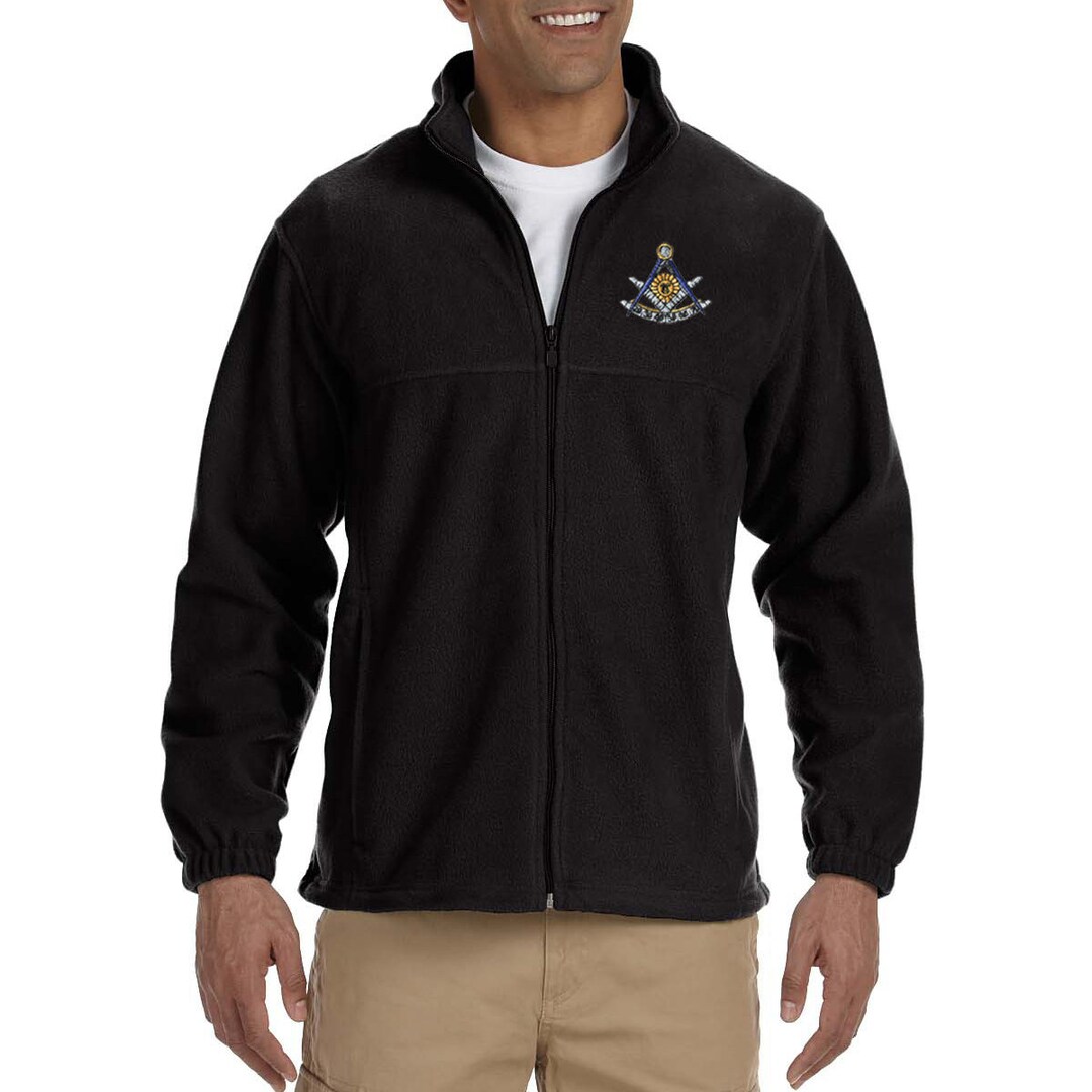 Past Master With Square & Protractor Embroidered Masonic Men's Fleece ...