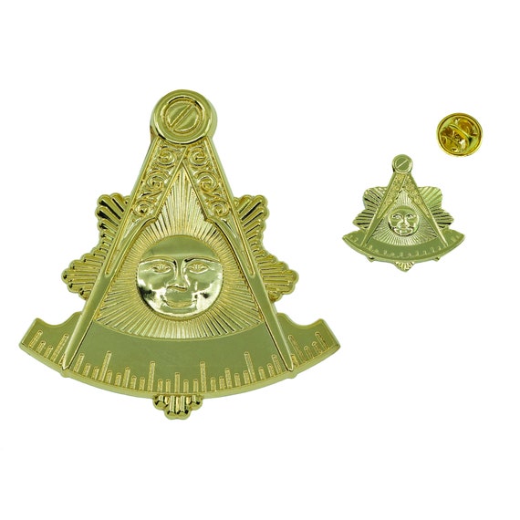 Shining Past Master Gold Auto Emblem Lapel Pin Masonic Combo | Etsy