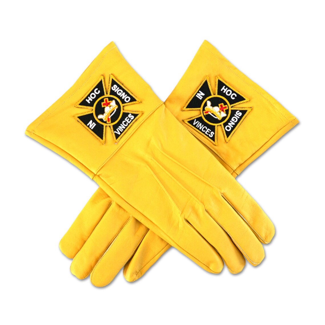 Knights Templar Masonic Leather Gloves yellow - Etsy