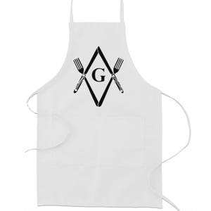 Knives and Forks Square & Compass Masonic Cooking Kitchen Apron TME-APP ...