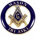 Mason 2B1 ASK1 Round Masonic Auto Emblem blue & Gold3 Diameter TME-EMB ...